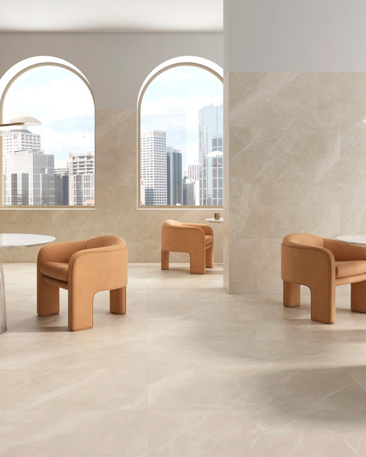MARBLE-EFFECT PORCELAIN ELBERT MATE GEOTILES
